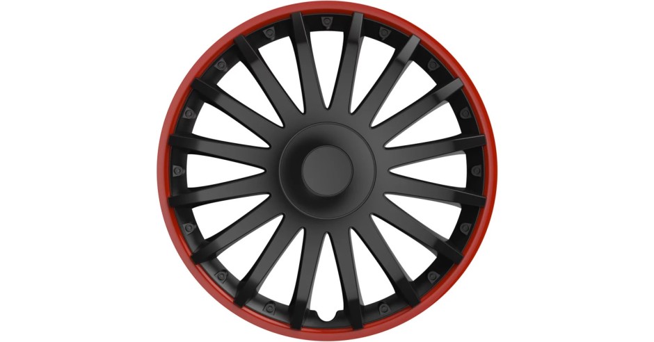 Set capace roti auto Cridem Crystal RO 4buc - Negru/Rosu - 16'' Garage ...