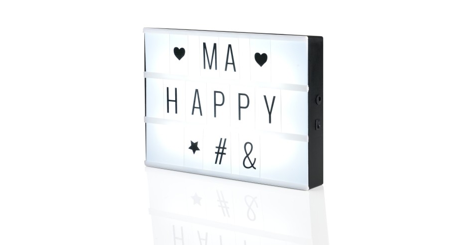 Tabla de scris iluminata LED - cu litere si numere - decoratiune ...