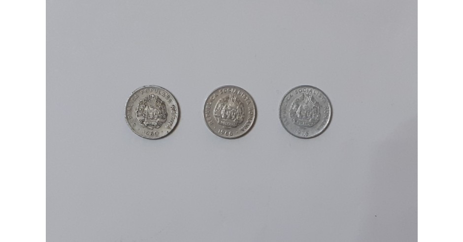 Lot 3 Monede Romania - 15 Bani 1960 + 1966 + 1975 (VEZI DESCRIEREA ...