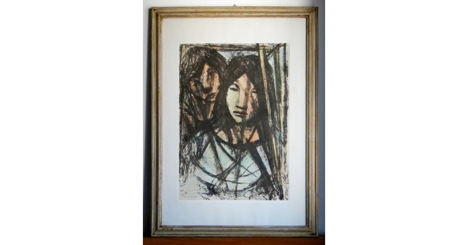 Taranci din Sud - litografie originala colorata de mana, semnata, rama ...