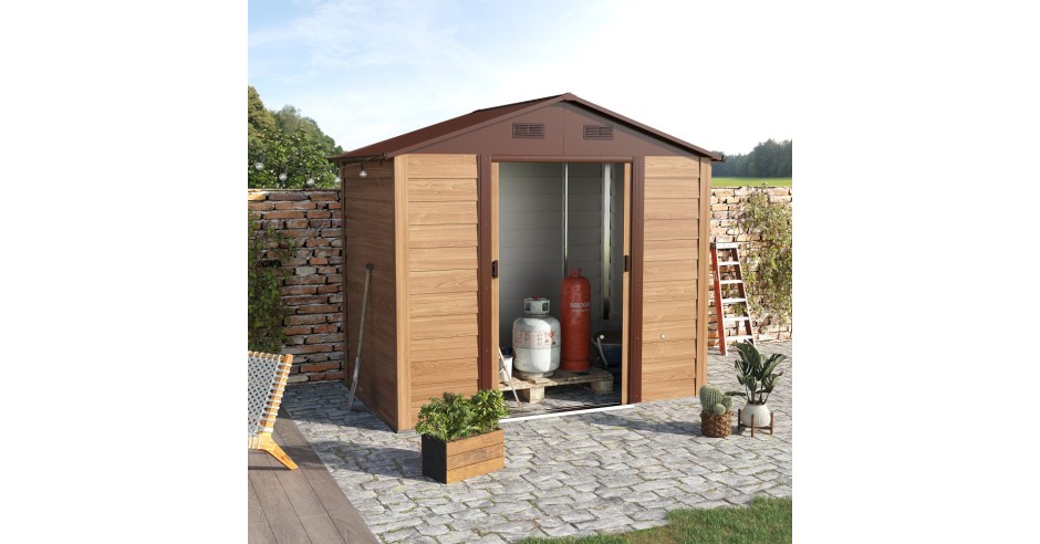 Outsunny Magazin de gradina cu usi glisante, magazie pentru scule cu ...