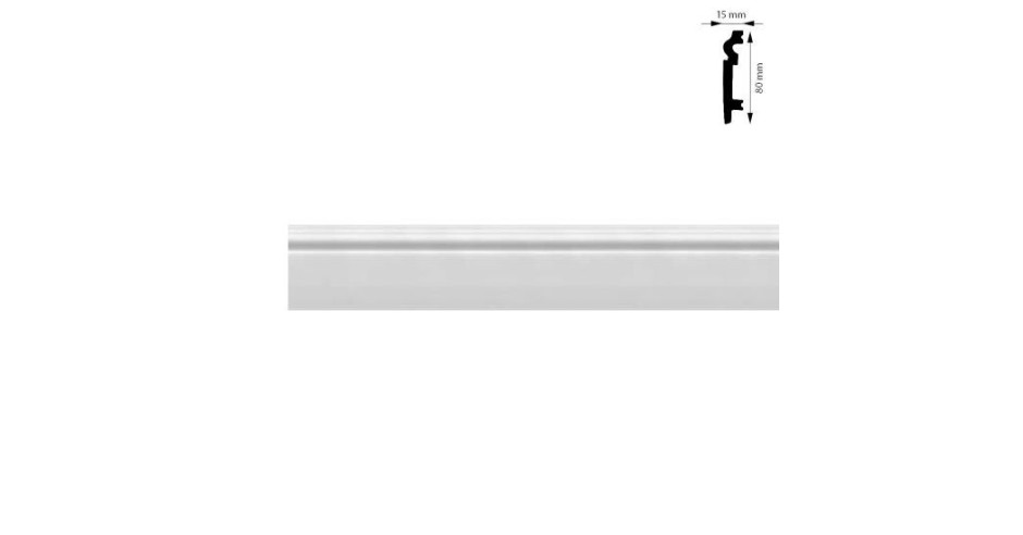 Plinta plastic, alba, 80x15 mm, 2.4 m | arhiva Okazii.ro