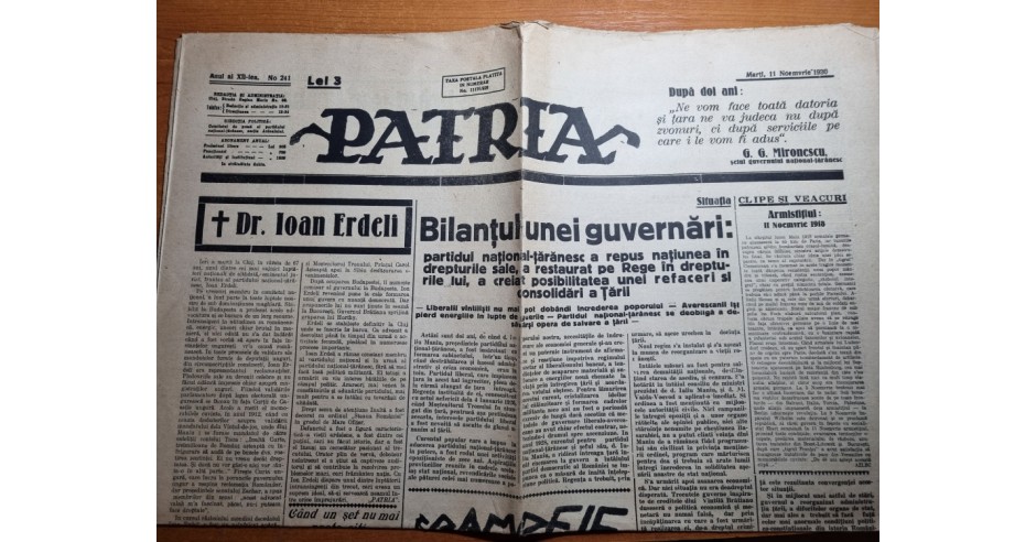 Ziarul patria 11 noiembrie 1930-moartea lui ioan erdeli,principesa ...