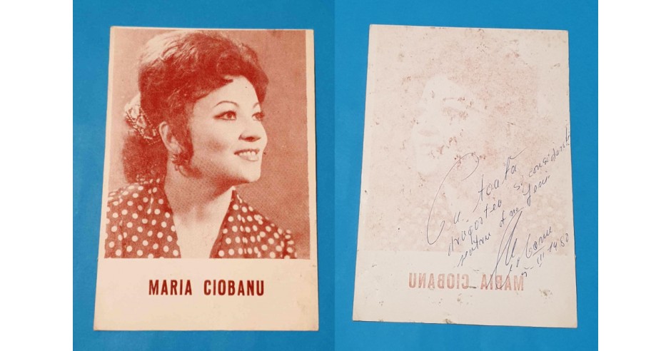 MARIA CIOBANU fotografie carte postala anul 1980 cu dedicatie si ...