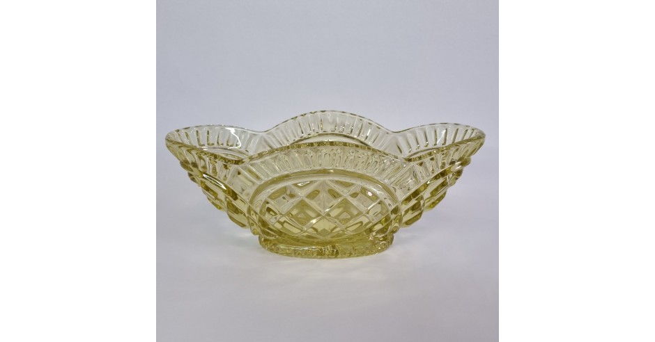 Vas, bol, fructiera sticla masiva romaneasca veche, vintage | Okazii.ro