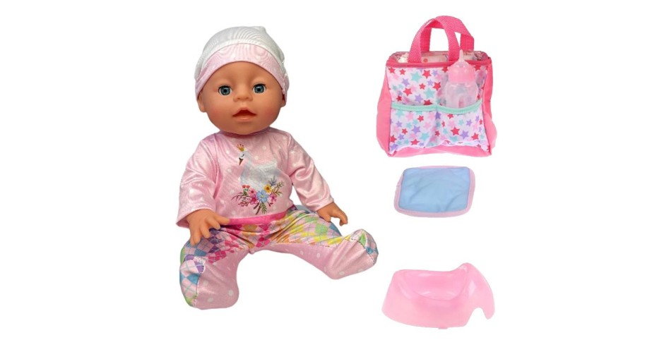 Bebelus interactiv care Bea apa si Face pipi cu 6 Accesorii Biberon si ...