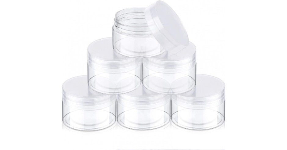 Ack Borcane din oală din plastic Borcane rotunde, transparente ...