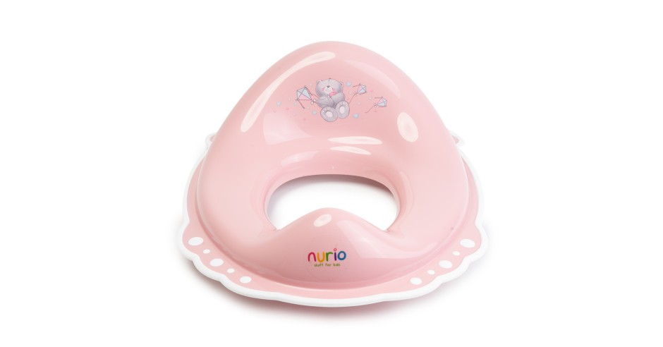 Adaptor Colac WC Copii, Antialunecare Ursulet -Roz Alb | arhiva Okazii.ro