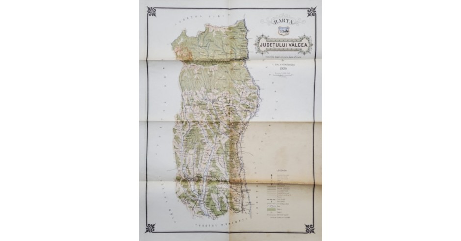 HARTA JUDETULUI VALCEA , intocmita de LT. COL. V. TANASESCU , SCARA 1 : ...