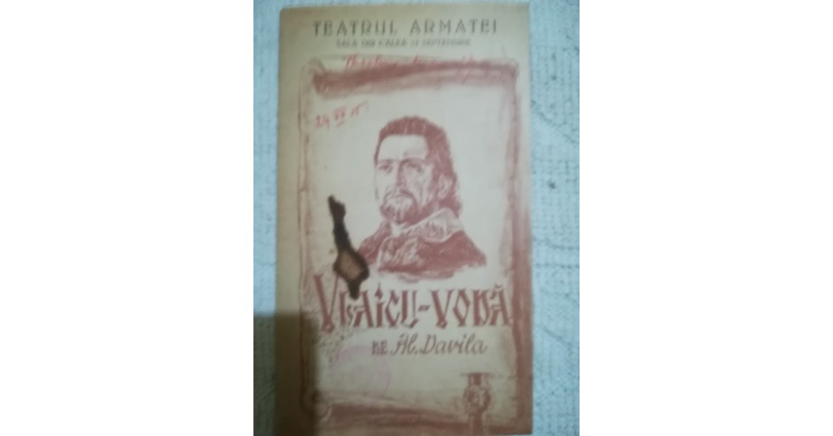1955, Program Teatrul Armatei VLAICU VODA cu George Vraca regia ...