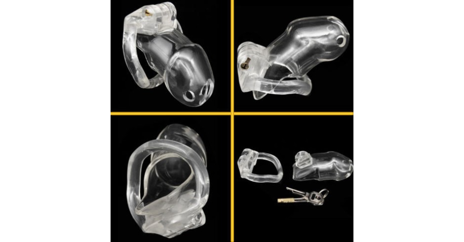 Cusca centura castitate penis antimasturbare premium Clear Cockcage ...