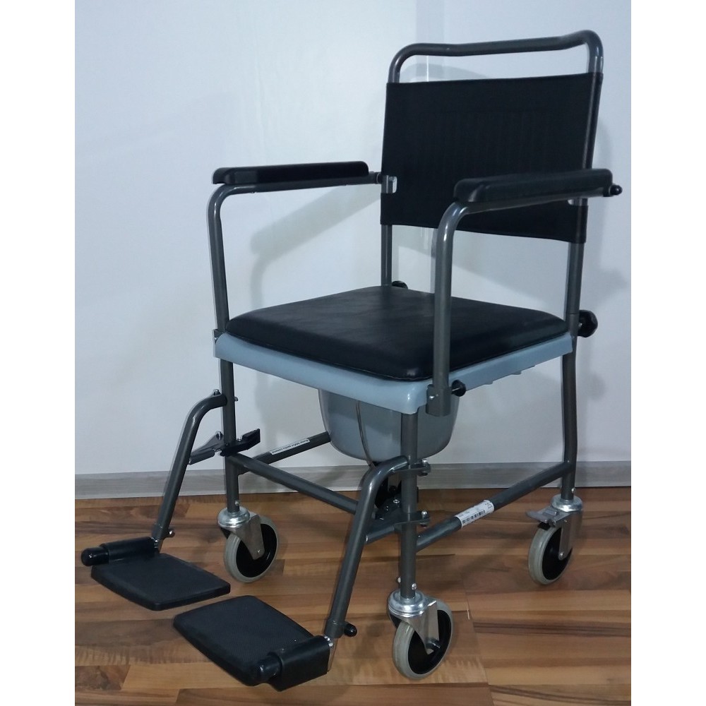 Scaun wc (toaleta) cu roti pentru batrani sau persoane cu handicap ...