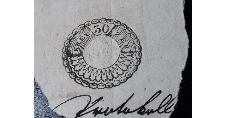 TIMBRU FISCAL VECHI - STAMPILA FISCALA - 30 KREUZER - AUSTRIA INCEPUT ...