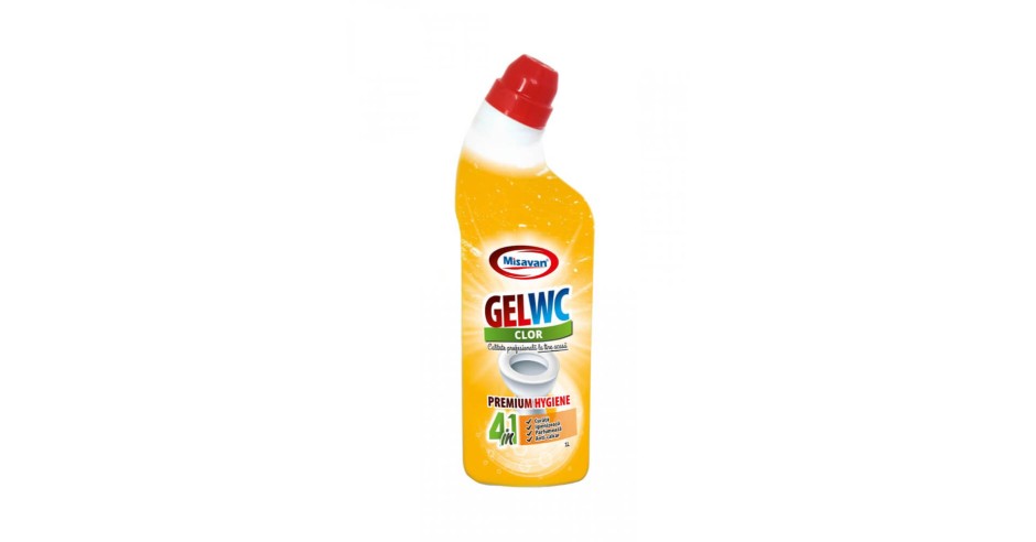 Solutie Curatare Toaleta Misavan Gel Wc Clor 4 in 1, 1L, Solutie Tip ...