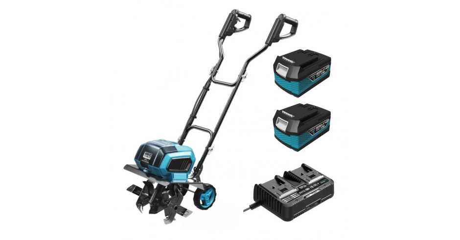 Motosapa electrica, cu 2 acumulatori 4 Ah, incarcator dublu 18V Li-ion ...