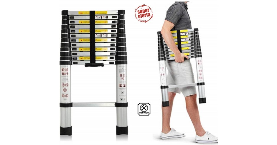 Scara telescopica aluminiu, 13 trepte, 3.8 metri | arhiva Okazii.ro