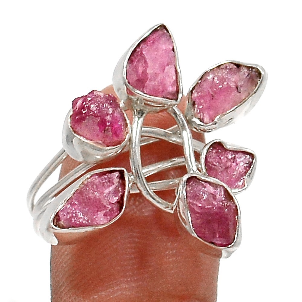 Inel Turmalina roz bruta-(mas.8)-Ag 925 | arhiva Okazii.ro