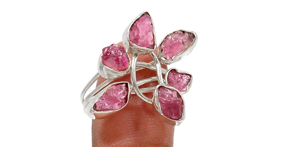 Inel Turmalina roz bruta-(mas.8)-Ag 925 | arhiva Okazii.ro