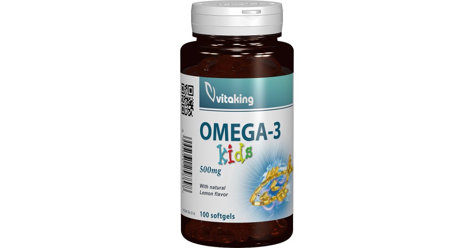 Omega 3 natural pentru copii, 100 capsule gelatinoase, Vitaking ...