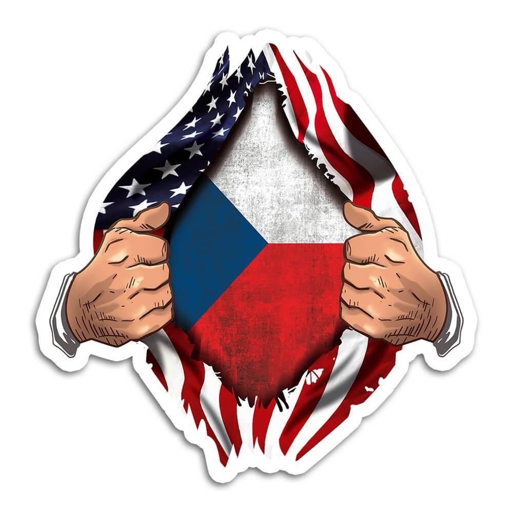 Republica Ceha : Cadou Autocolant : Steag SUA American Chest Tara Ceha ...