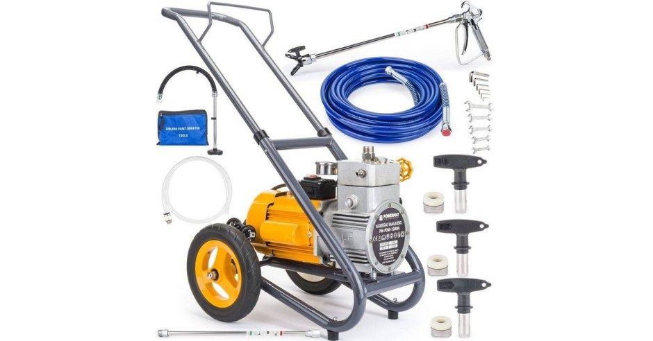 Pompa Masina de Vopsit Zugravit PROFESIONALA Airless 225Bar 1500W ...