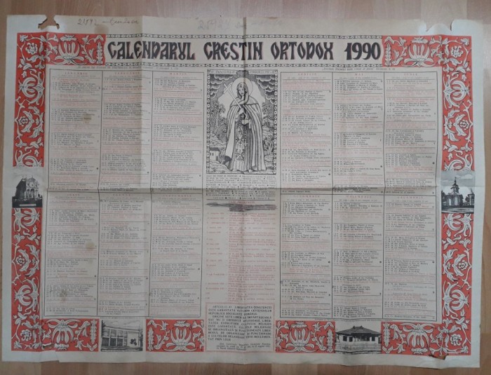 Calendar vechi Crestin Ortodox 1990 | Okazii.ro