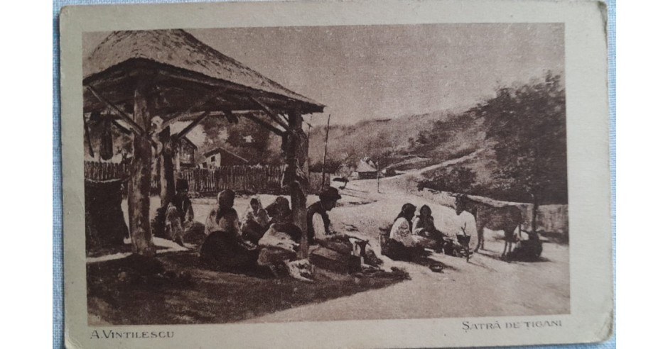 CP interbelica Satra de tigani / stampila Streza Vasile, Micasasa ...