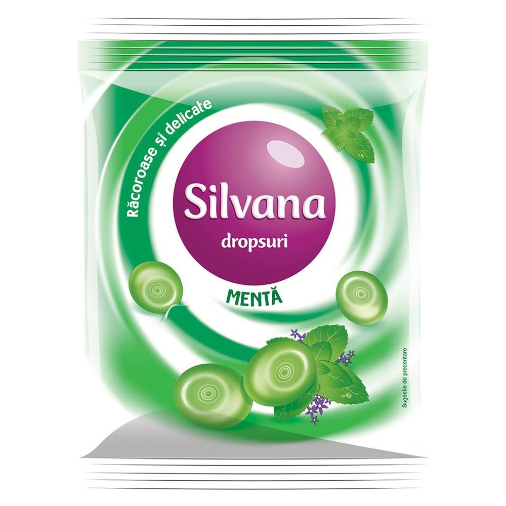 Dropsuri Silvana cu Aroma de Menta, 75 g, Bomboane cu Menta, Dropsuri ...