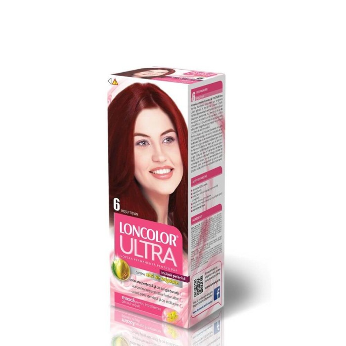 Vopsea de Par Permanenta LONCOLOR Ultra 6, 100 ml, Rosu Titan, Vopsea ...