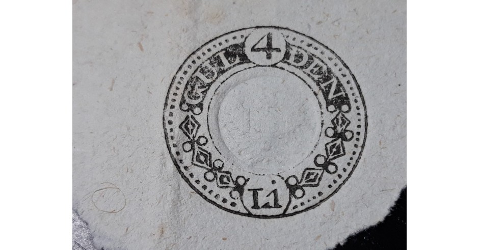 TIMBRU FISCAL VECHI - STAMPILA FISCALA - 4 GULDEN - AUSTRIA INCEPUT DE ...