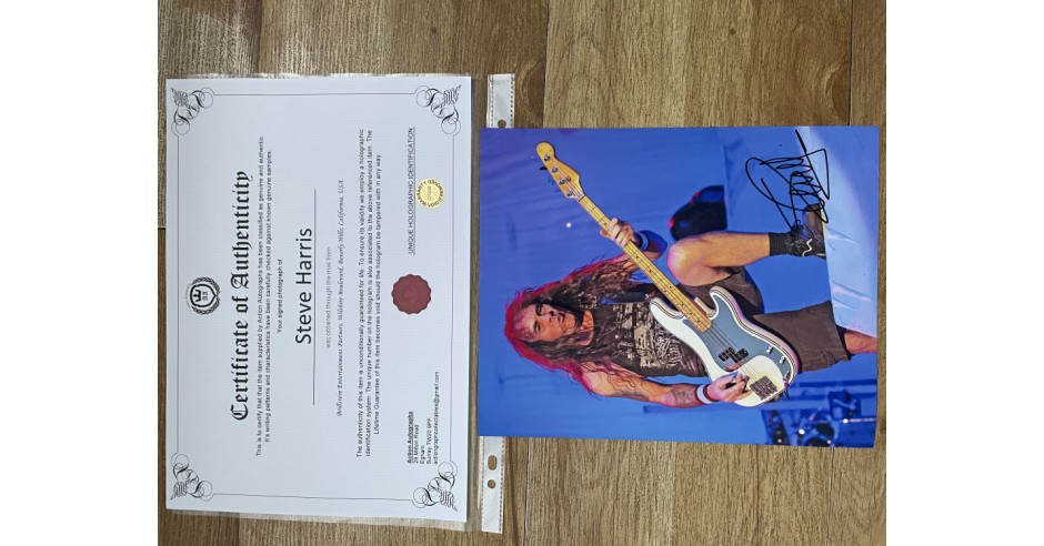 Autograf original Steve Harris ( Iron Maiden ) + Certificat de ...