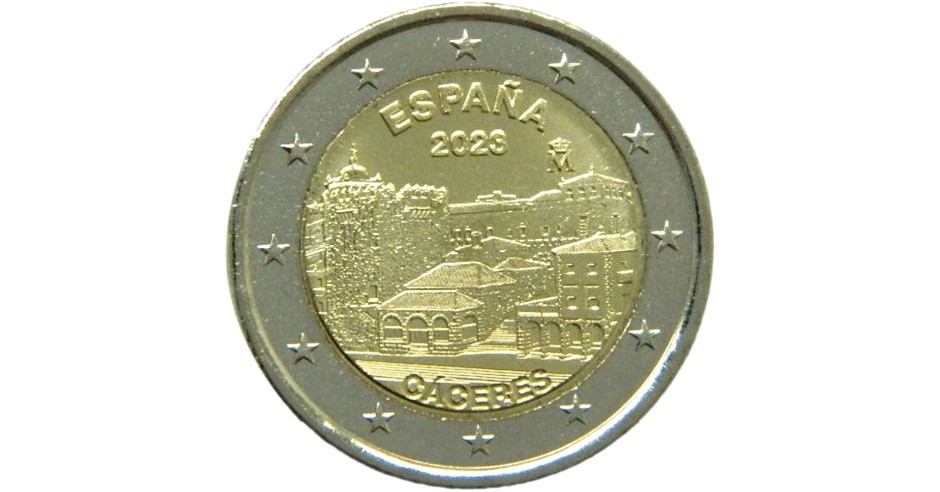 Spania moneda comemorativa 2 euro 2023 - UNESCO Caceres - UNC | arhiva ...