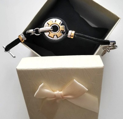 +CUTIE CADOU-Bratara inox placata cu aur 18k- UNISEX tip gama Pandora ...