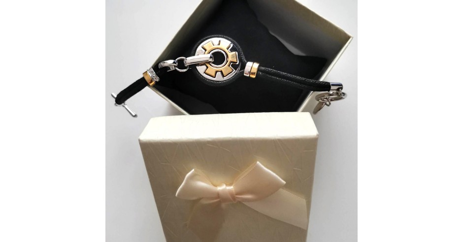 +CUTIE CADOU-Bratara inox placata cu aur 18k- UNISEX tip gama Pandora ...