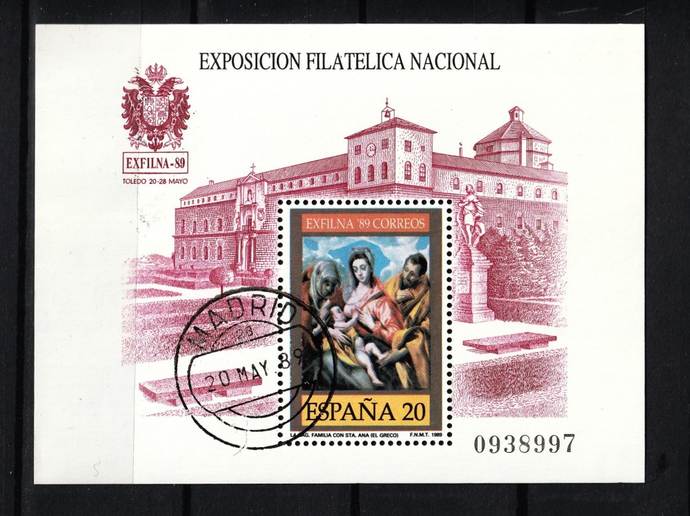 Timbre Spania, 1989 | Expo EXFILNA, Toledo - Pictura El Greco | aph ...