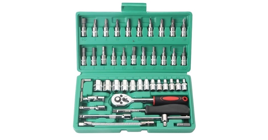 Chei tubulare set 46 de piese, flippy, trusa scule de reparatii auto ...