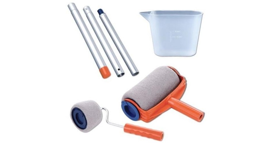 Kit trafalet Paint Runner cu rezervor incorporat, maner pliabil, role ...