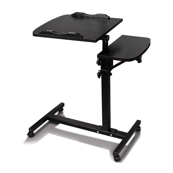 Masa Laptop Reglabila cu Roti, Neagra, 39x54cm, Inaltime 75-88cm ...