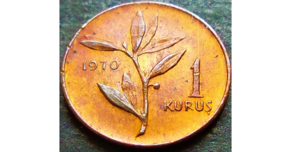 Moneda 1 KURUS - TURCIA, anul 1970 *cod 20 A = mai rara in aceasta ...