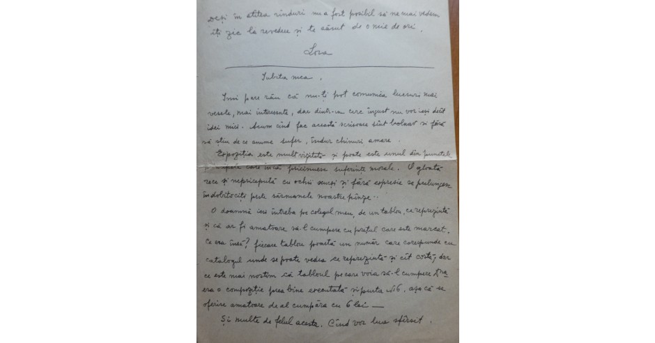 Scrisoare S. Luchian catre Cecilia Vasilescu, transcrisa olograf de ...