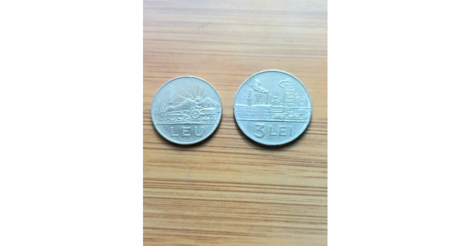 Moneda Romania 1 leu si 3 lei 1966 | arhiva Okazii.ro