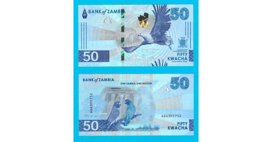 Zambia (p#NOU) 50 Kwacha 2025 UNC 'Papagali' Puse în circulație pe 1 ...