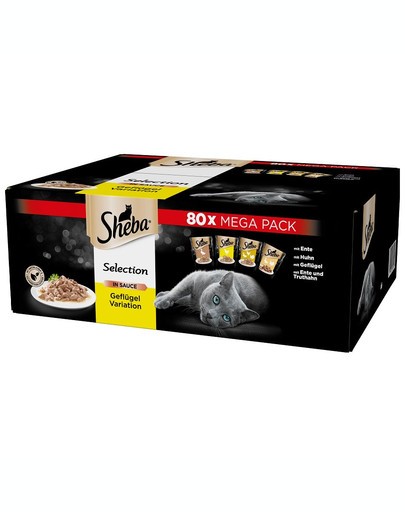SHEBA pliculete 80x85 g Selection Arome de pasari de curte - hrana ...
