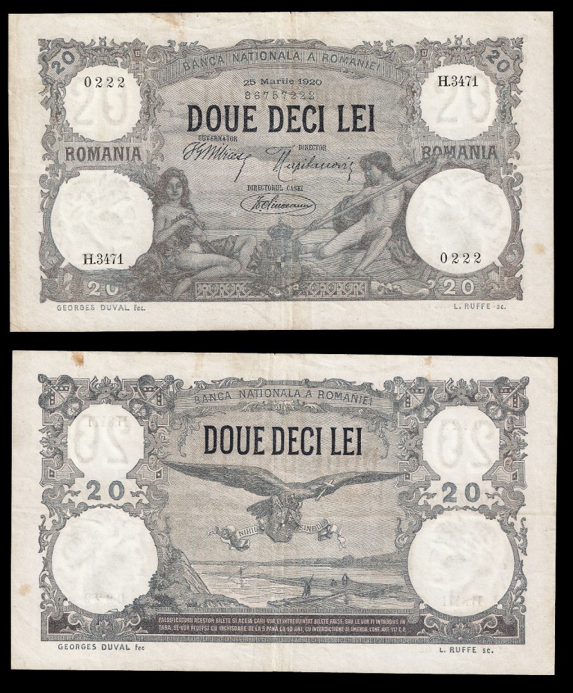 Bancnote romanestri- 20 lei 1920 -25 Martie | arhiva Okazii.ro