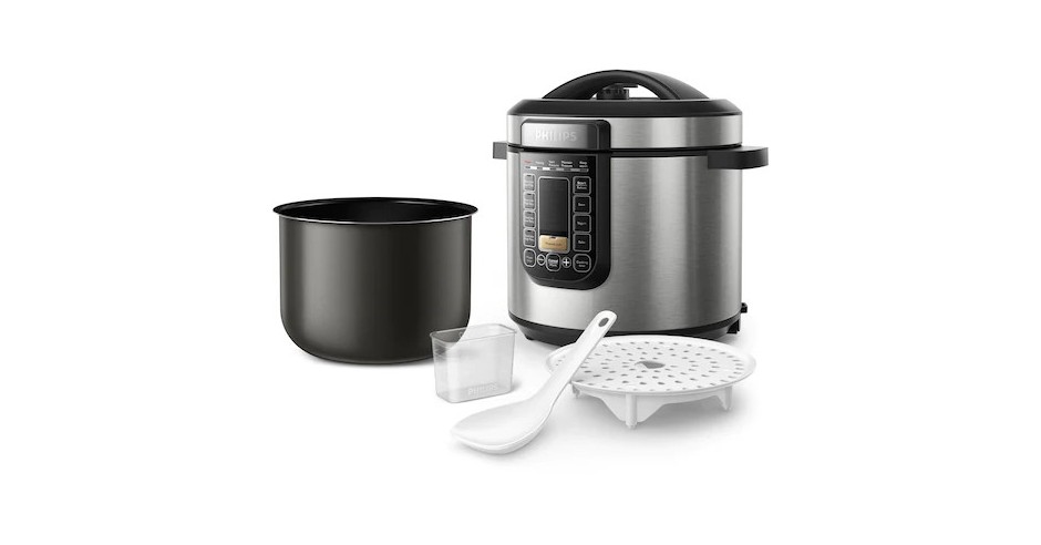 Multicooker Philips All-in-One, Oala cu invelis ProCeramic+, 1300 W, 6 ...