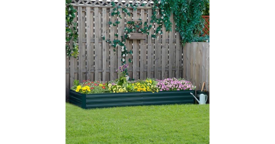 Outsunny Pat Suport de Gradina Inaltat din Metal de Exterior, Suport ...