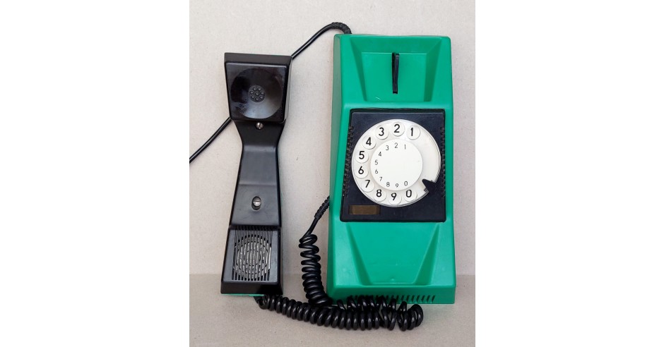 Telefon romanesc 1986 cu disc si receptor longitudinal tip RS-74810 ...