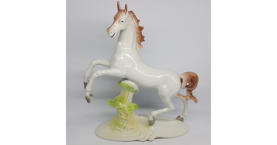 Cal - bibelou mare portelan romanesc vechi, vintage | Okazii.ro