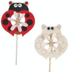 Morisca de vant din lemn - Buburuza de colorat - Inspira creativitatea ...