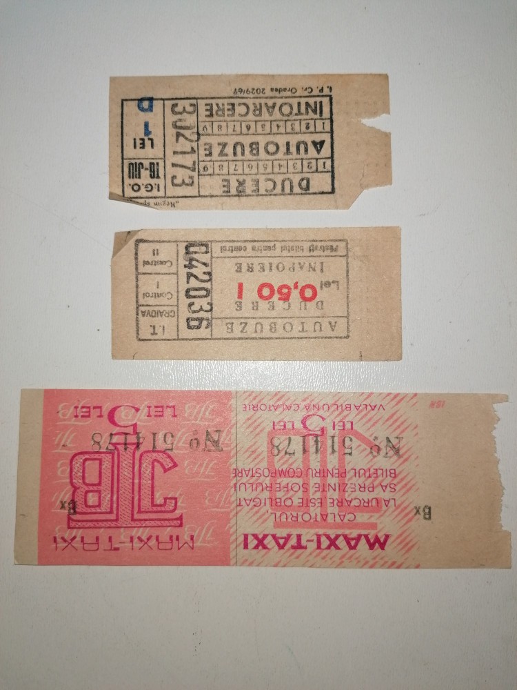 BILET VECHI AUTOBUZ ,RATA ... / PRET PER BUCATA , MAXI TAXI .CRAIOVA ...